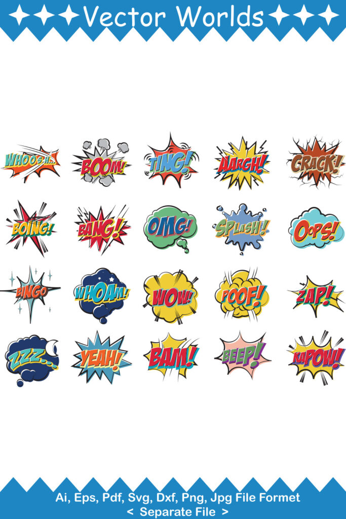 Comic Word SVG Vector Design - MasterBundles