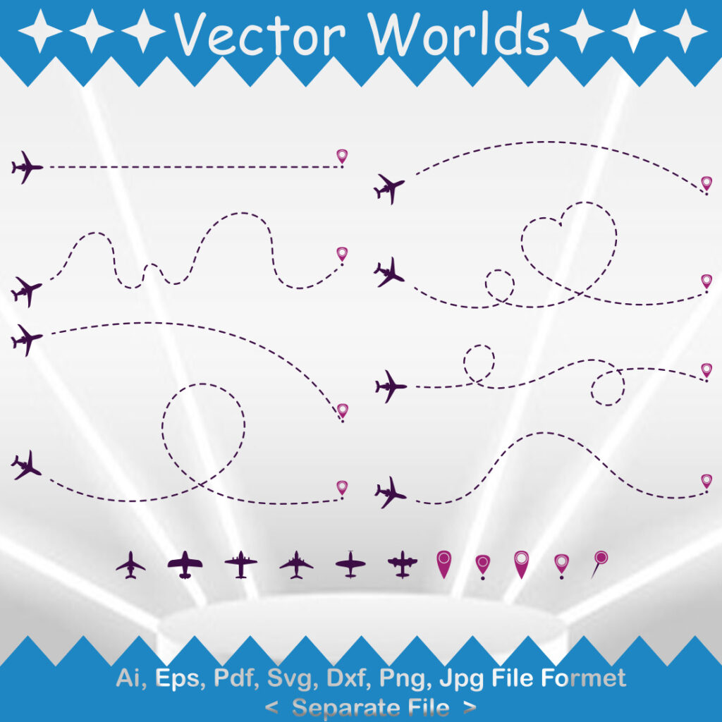 Dotted Airplane SVG Vector Design - MasterBundles