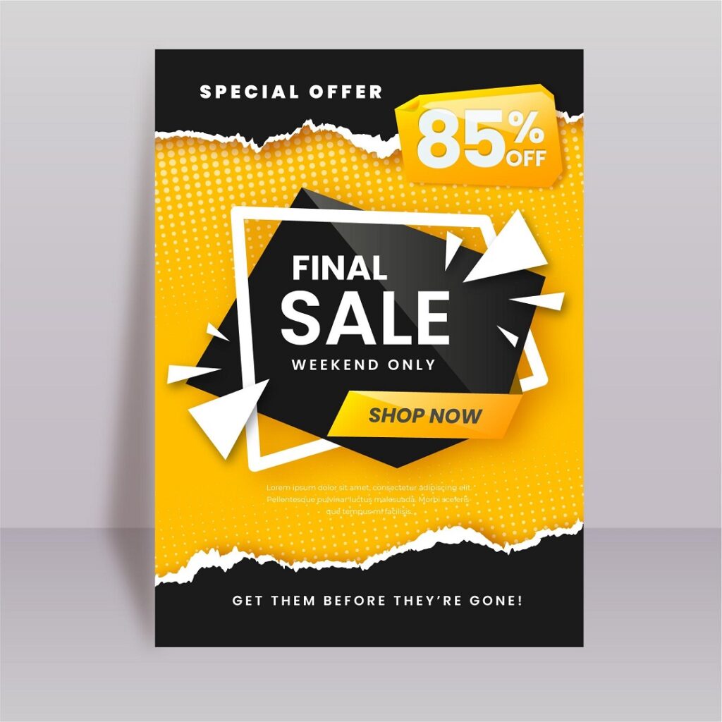 Gradient abstract vertical sale poster template - MasterBundles