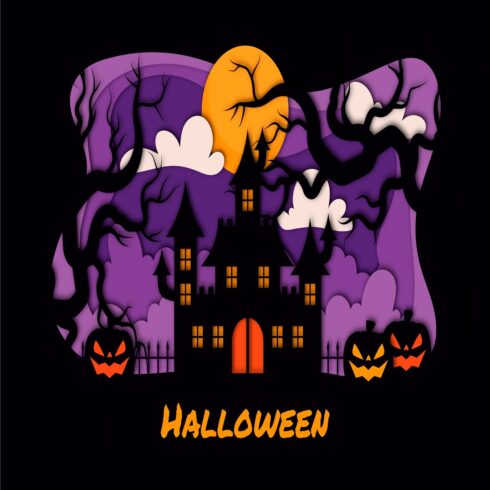 Halloween celebration paper style background - MasterBundles