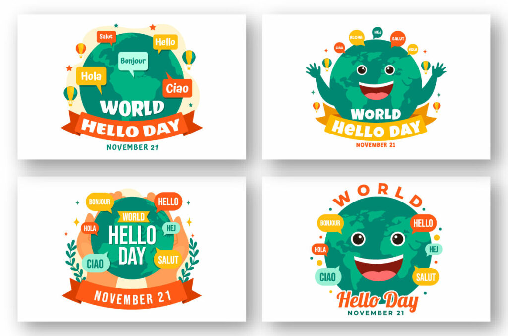 12 World Hello Day Illustration - MasterBundles