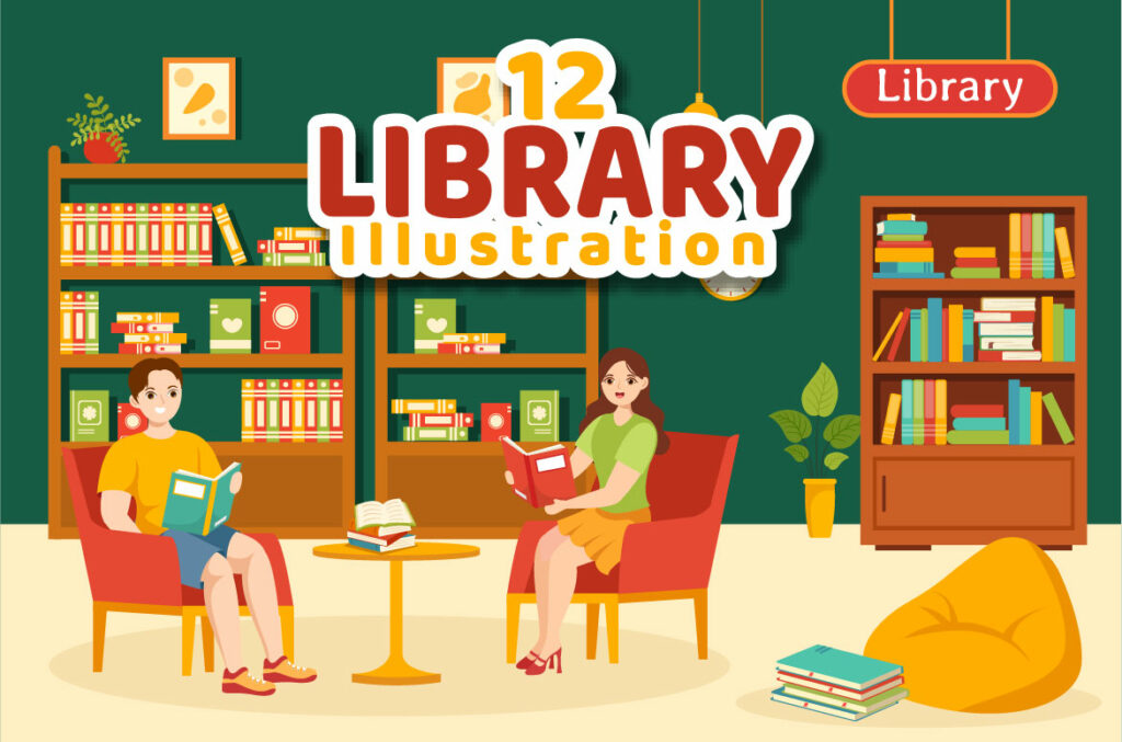 12 Library Vector Illustration - MasterBundles
