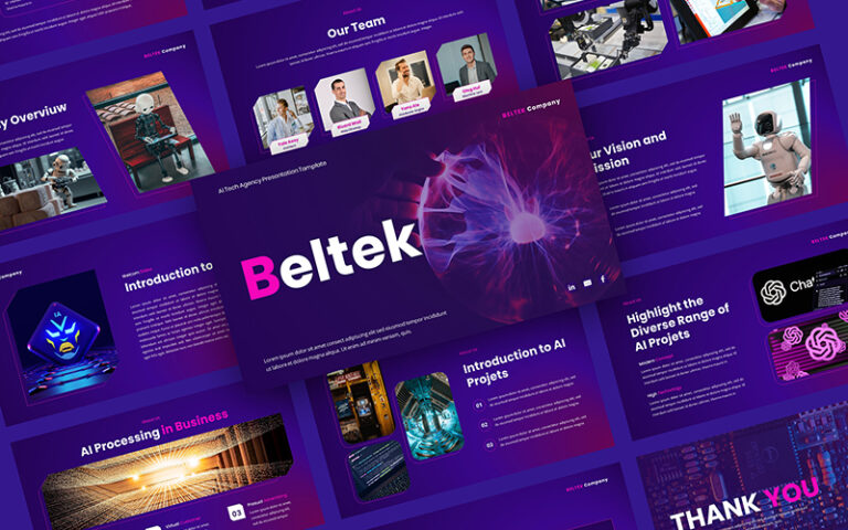 Beltek - AI Tech Presentation PowerPoint Template - MasterBundles