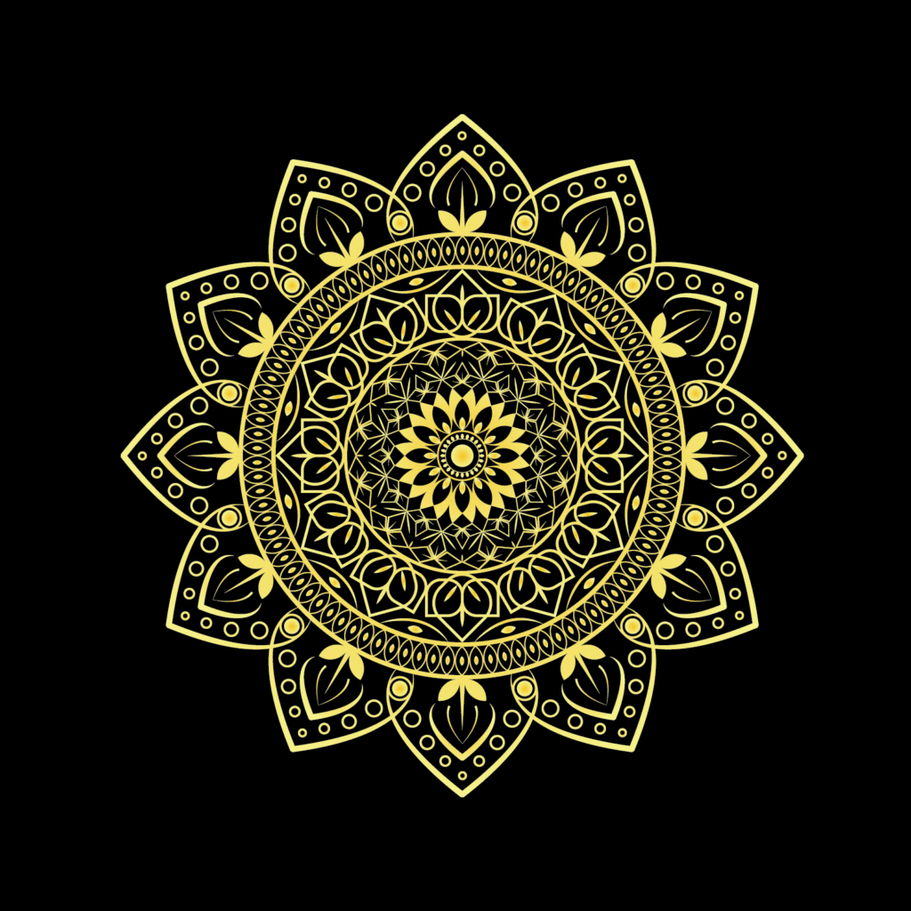 13 Luxury Mandala Bundle. Golden Mandala Design with Black Background ...