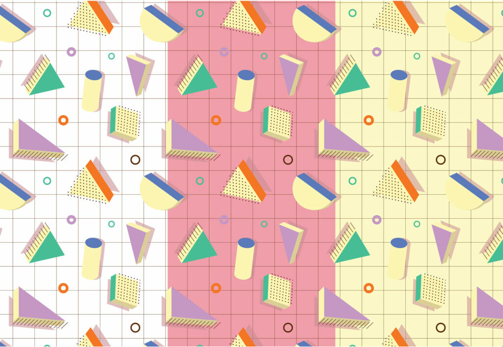 4 Seamless Colorful Memphis Patterns With Geometric Shapes. - MasterBundles