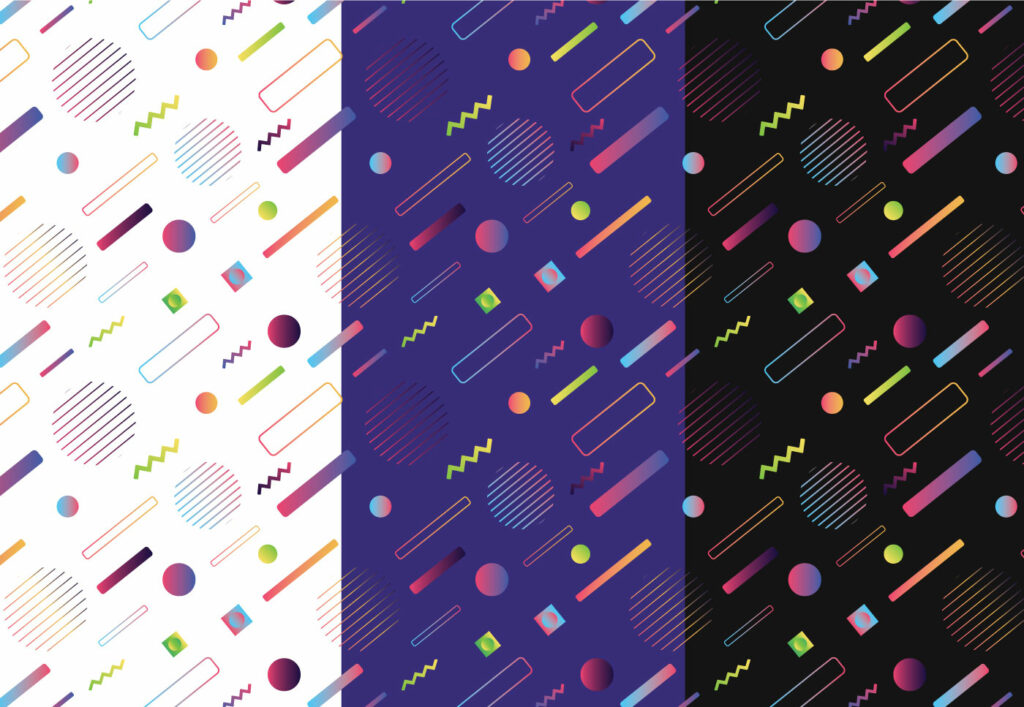 4 Seamless Colorful Memphis Patterns With Geometric Shapes. - MasterBundles