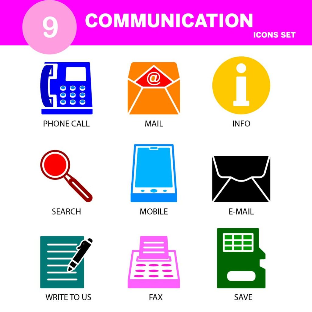 MODERN COMMUNICATION ICON SET COLOR EDITABLE AND RICBALE - MasterBundles