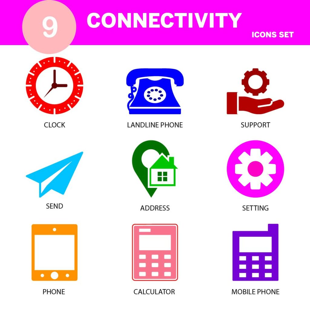 MODERN CONNECTIVITY ICON SET COLOR EDITABLE AND RICBALE - MasterBundles