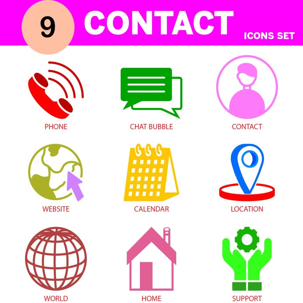 MODERN CONTACT ICON SET EDITABOL AND RICBALE - MasterBundles