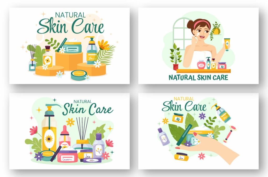 14 Natural Skin Care Vector Illustration - MasterBundles