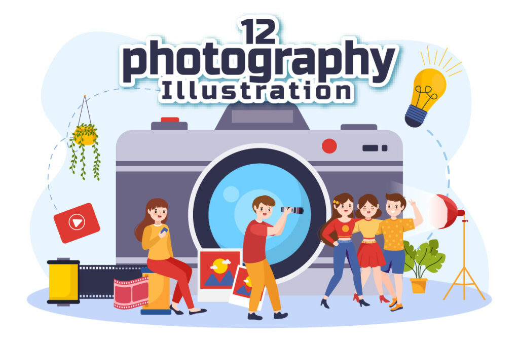 12 Photography Vector Illustration - MasterBundles
