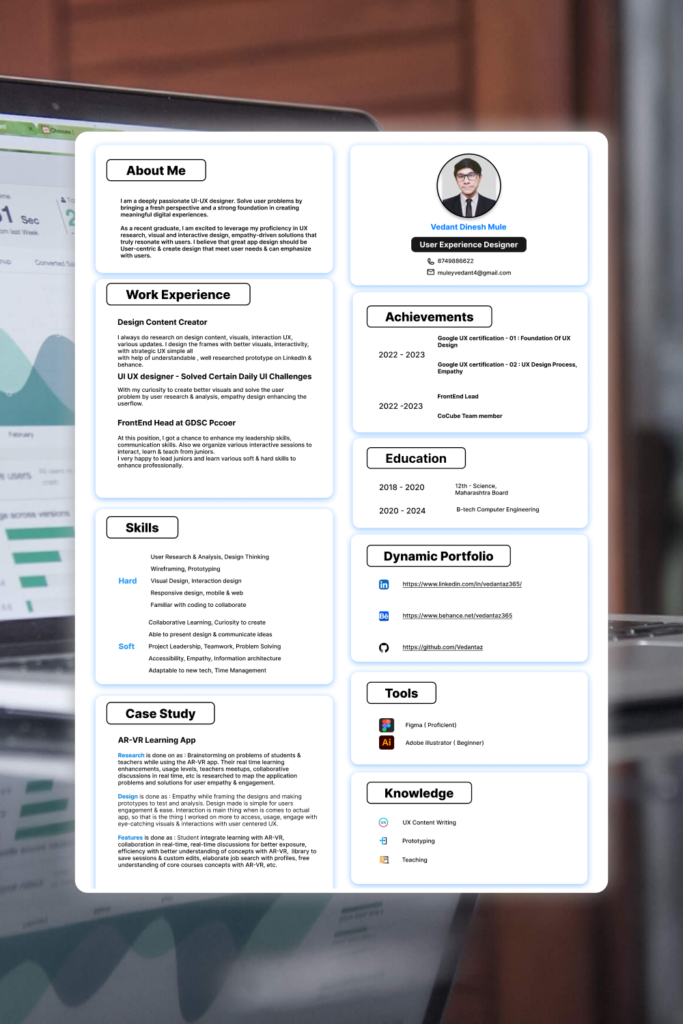 UI UX Resume designer Templates, Professional Resume template, Instant ...