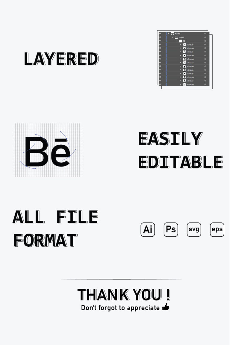 100 Minimal Flat Icons Design Pack – MasterBundles
