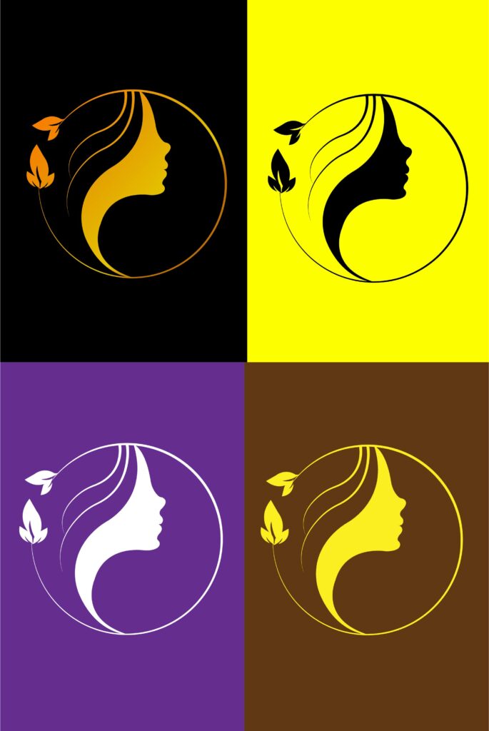 beauty logo with 4 colors with different background concept - MasterBundles
