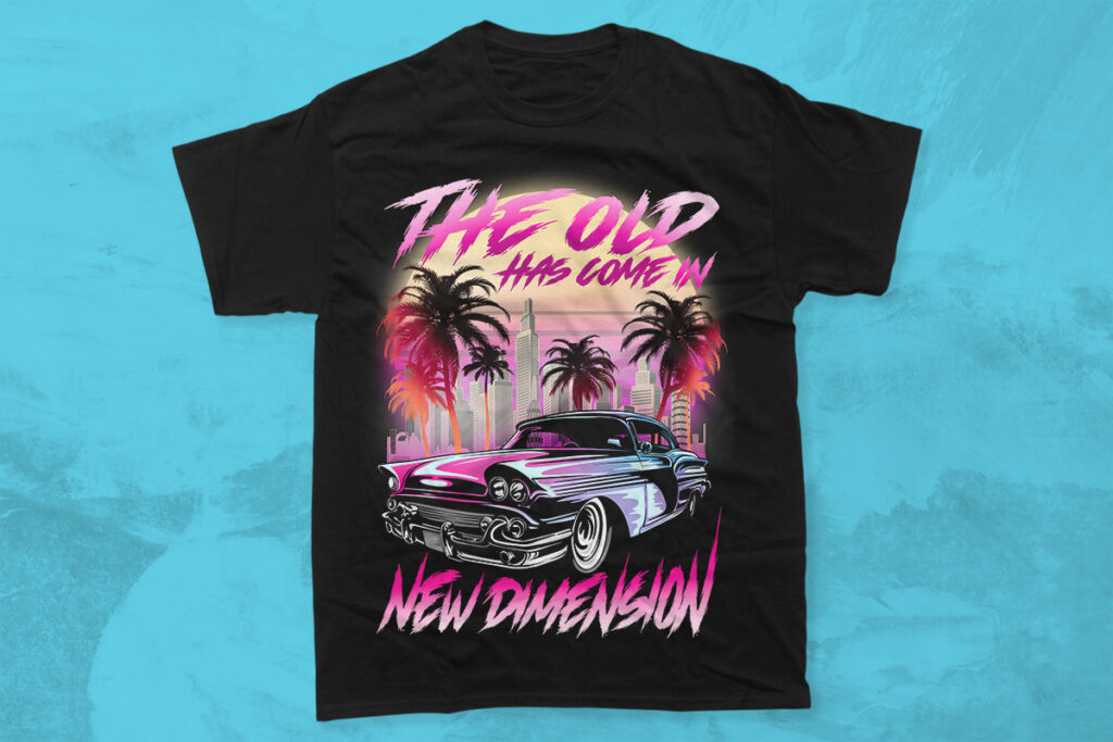 Synthwave Retrowave Futuristic T-shirt Designs PNG Bundle - MasterBundles