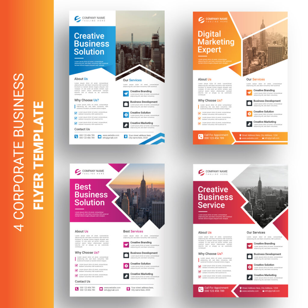 4 Creative Business Flyer Template - MasterBundles