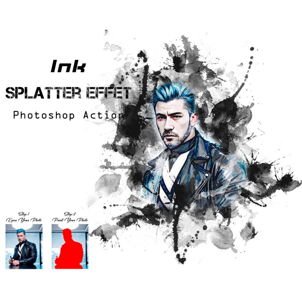 Ink Splatter Effect Photoshop Action - MasterBundles
