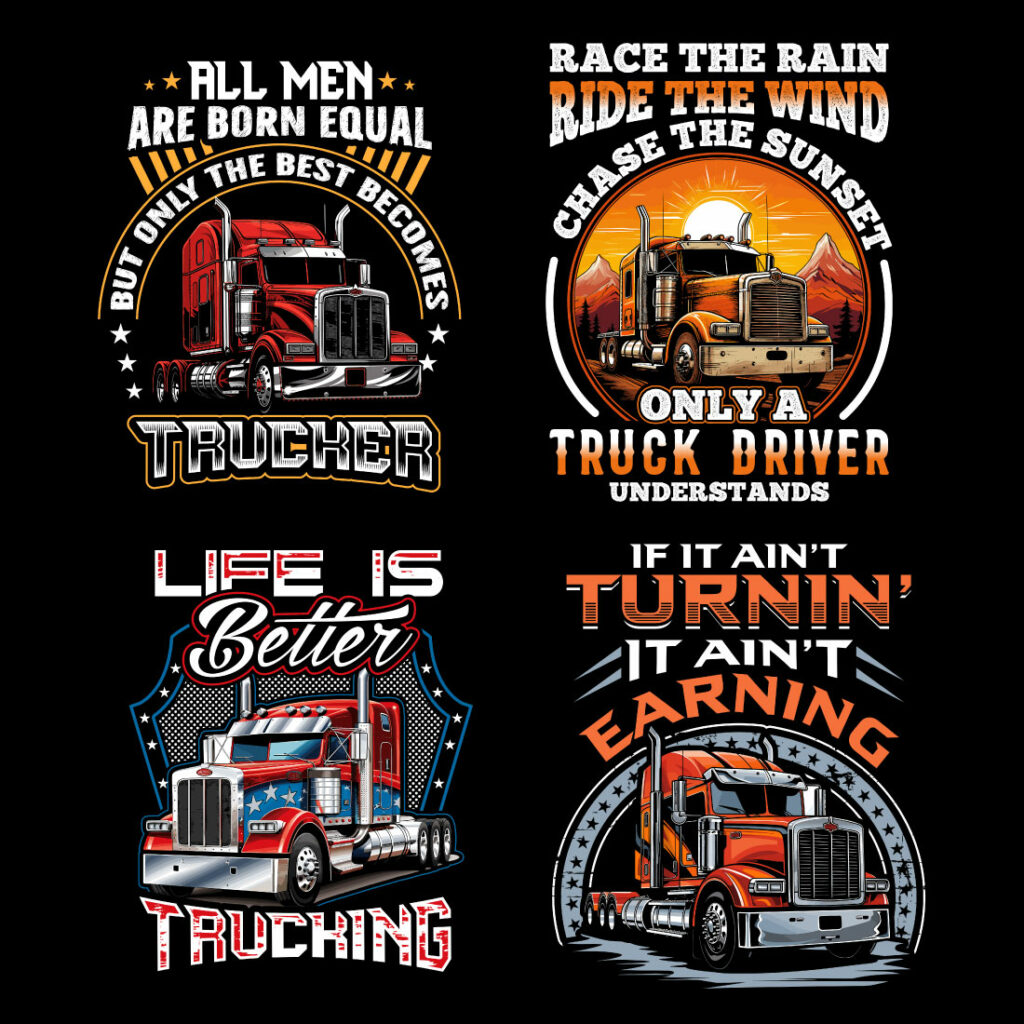 Truck Driver T Shirt Design Bundle Masterbundles