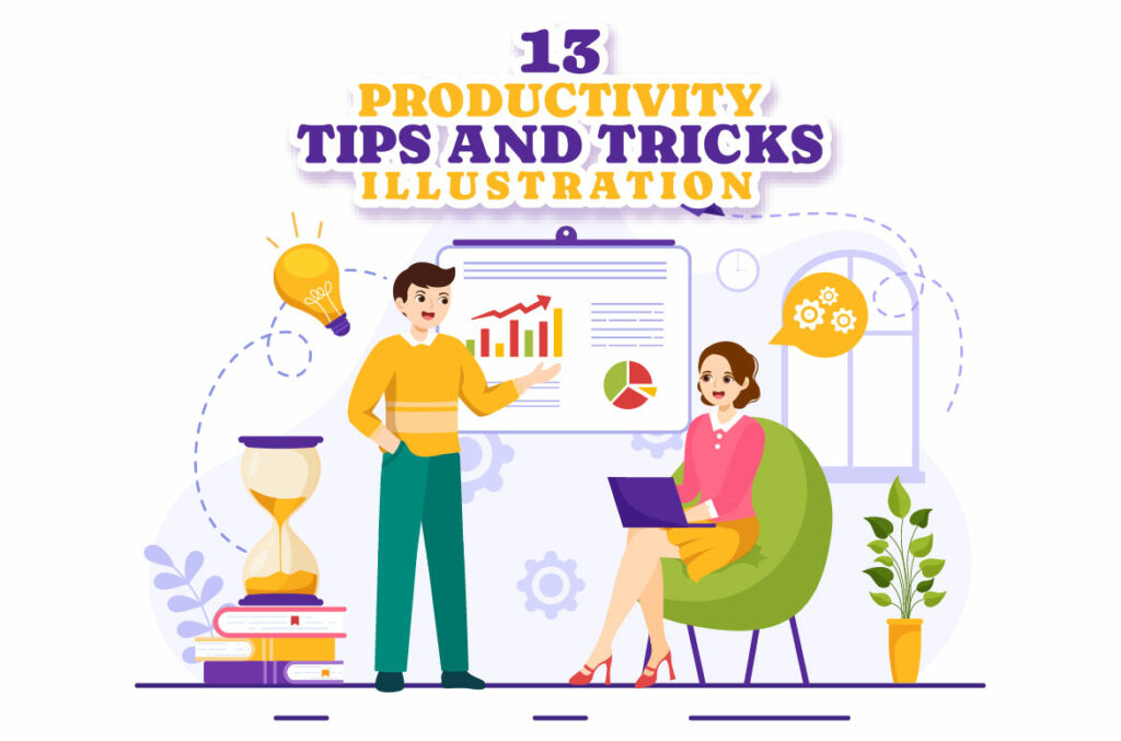 13 Productivity Tips and Trick Illustration - MasterBundles