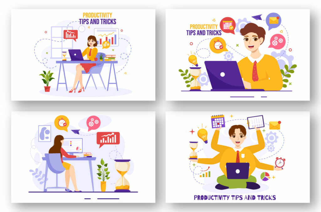 13 Productivity Tips and Trick Illustration - MasterBundles
