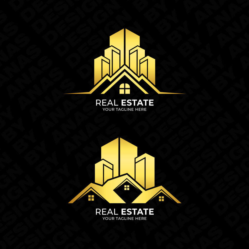 4 Luxury Real Estate Logos Design, Building Logos Bundle Template ...