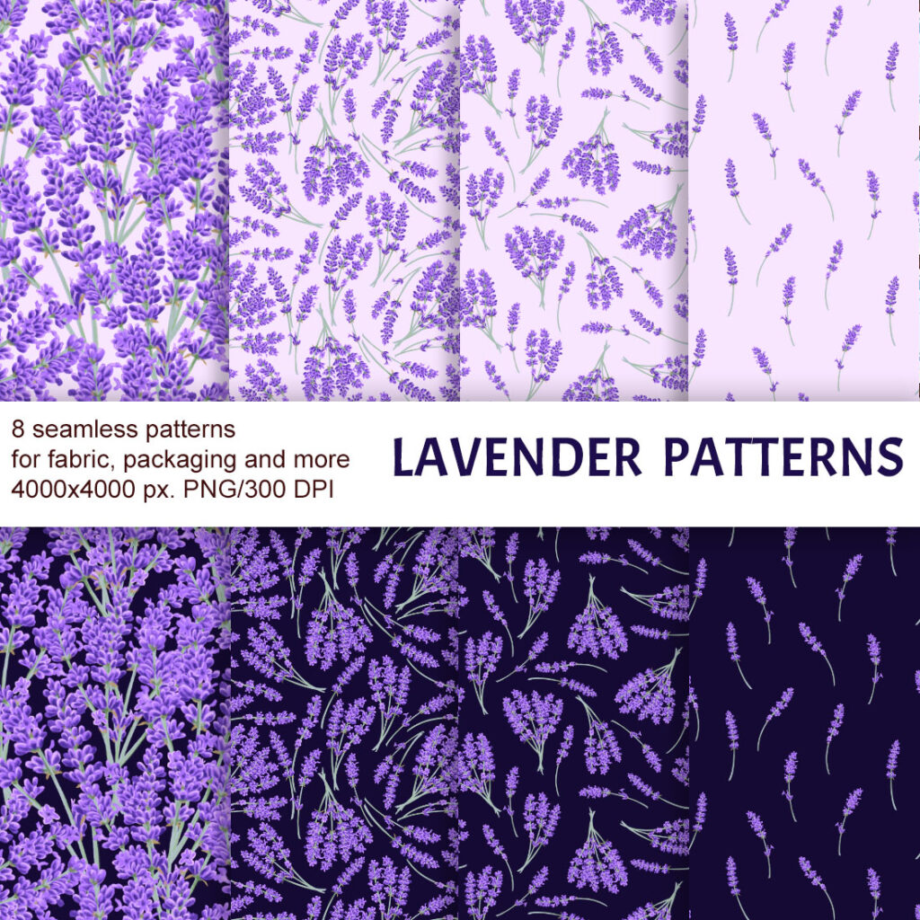 Lavender patterns - MasterBundles