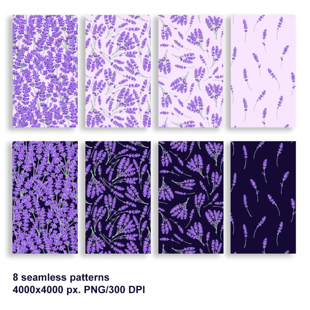 Lavender patterns - MasterBundles