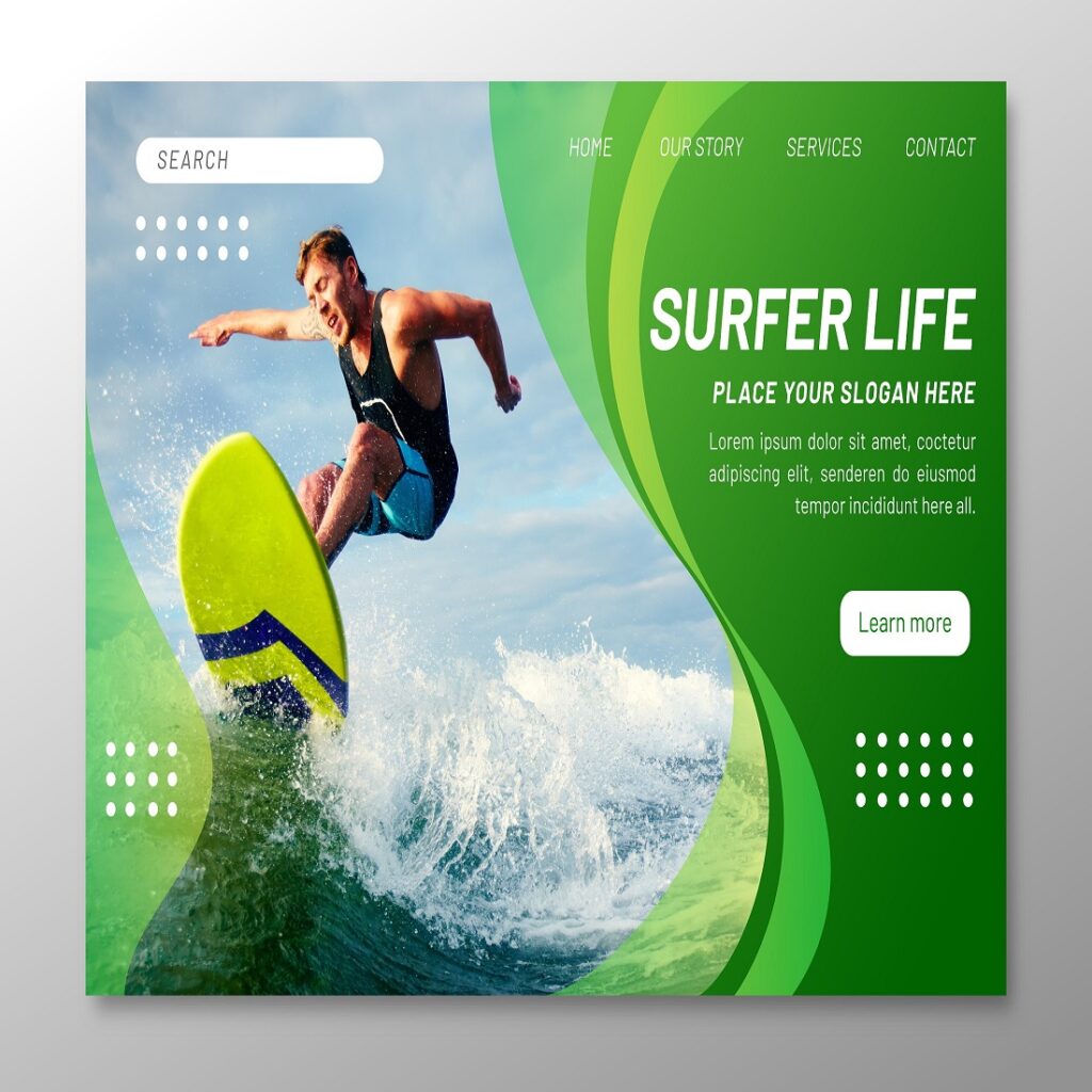 Sport landing page template - MasterBundles
