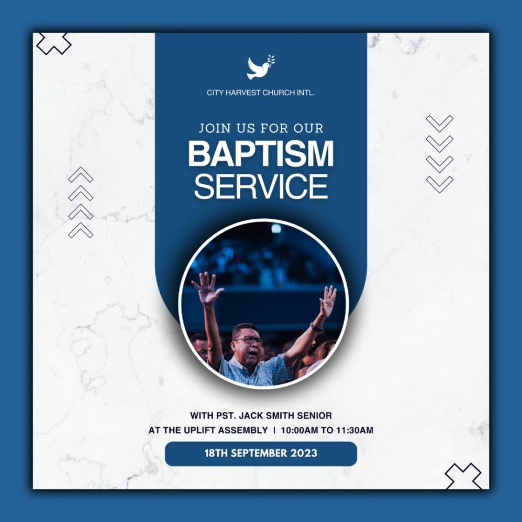 Baptism Service Premium Canva Church social media template - MasterBundles