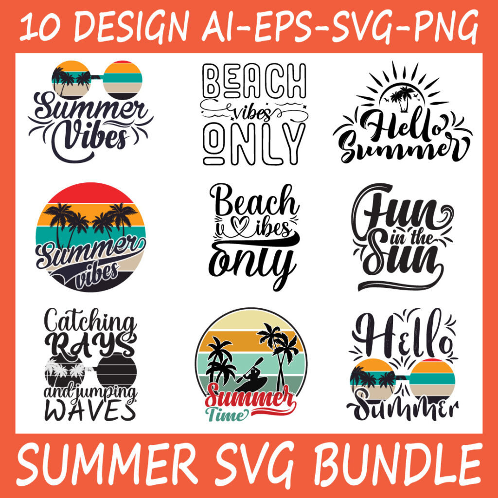 Summer T-shirt Design Bundle. - MasterBundles