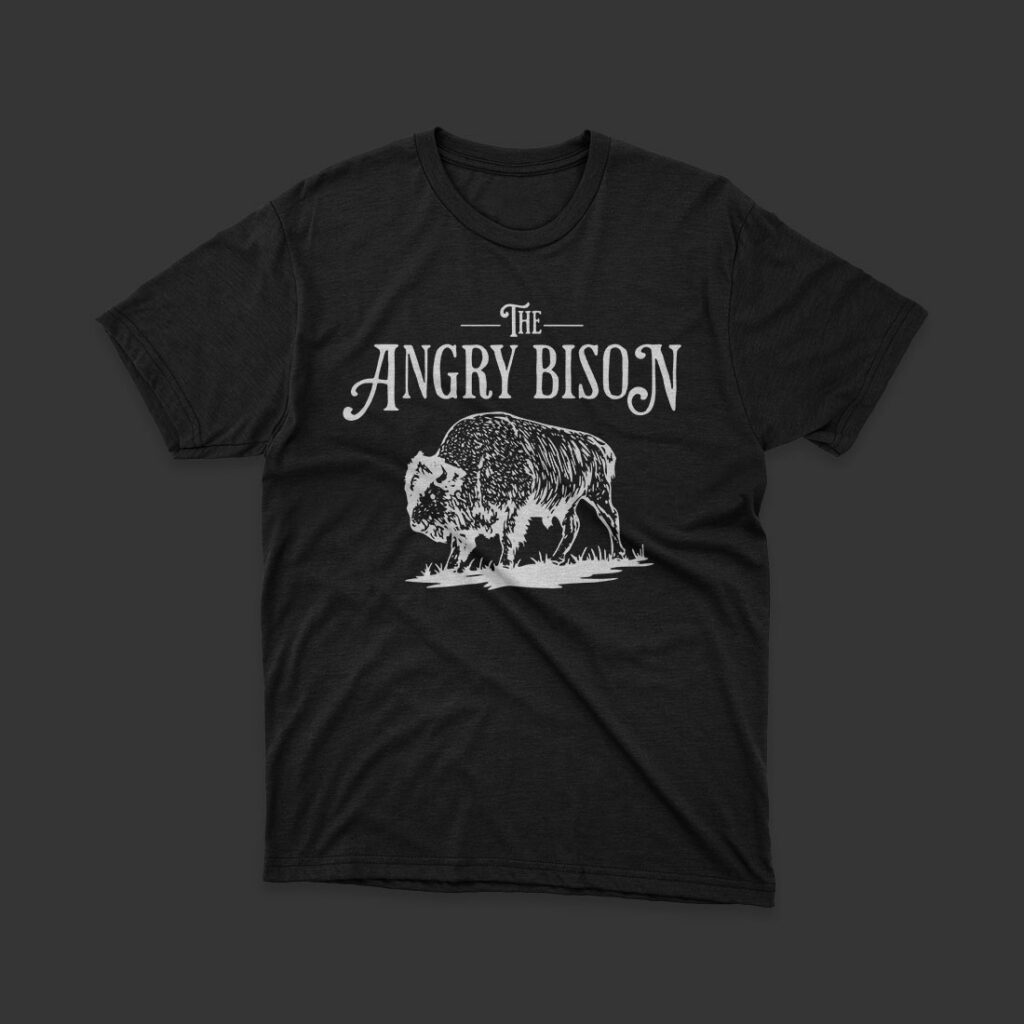 The Angry Bison T Shirt Design - MasterBundles