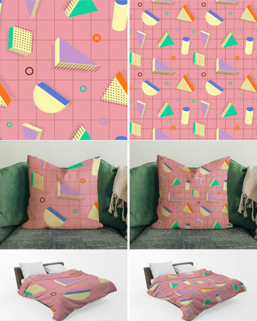 4 Seamless Colorful Memphis Patterns With Geometric Shapes. - MasterBundles