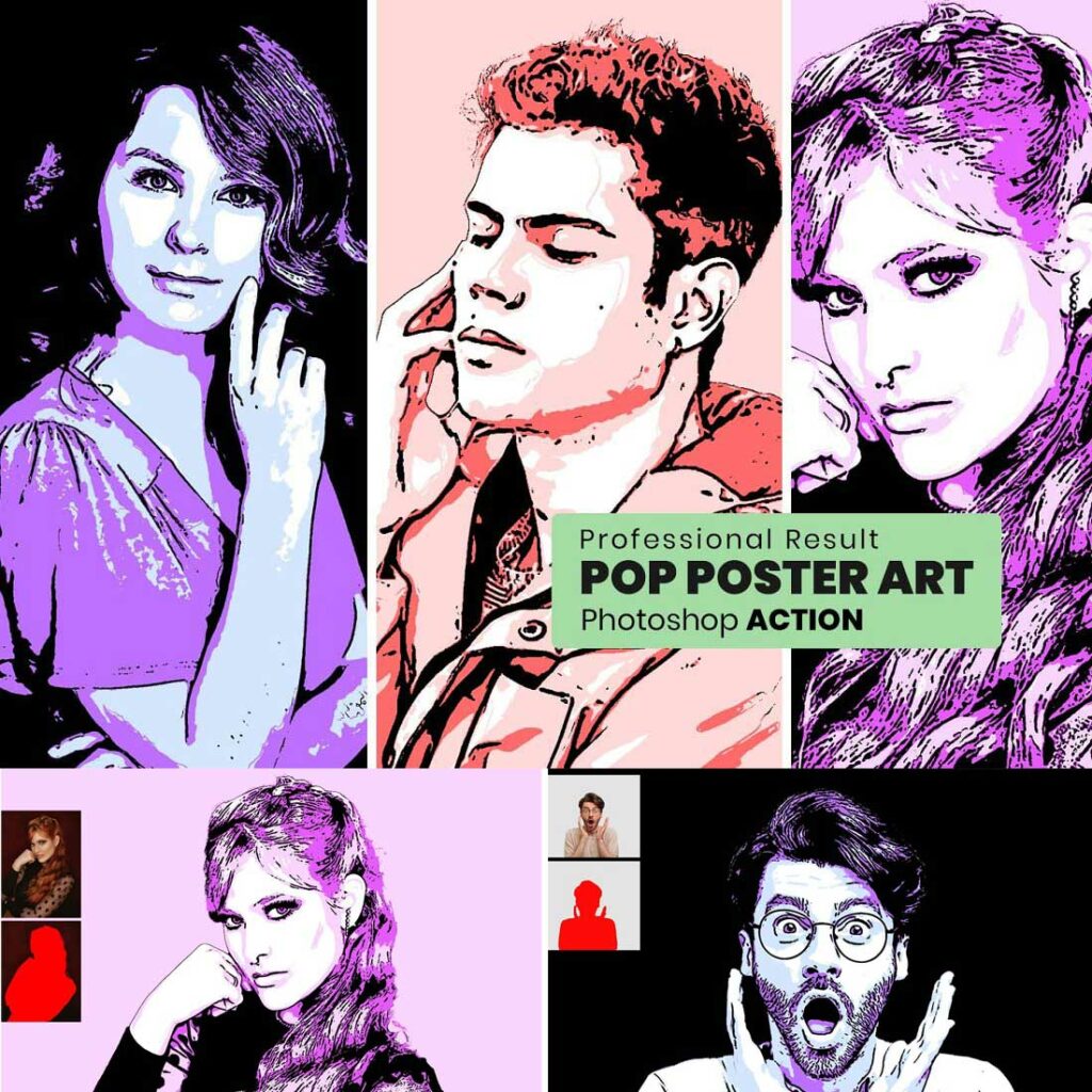 Pop Poster Art Photoshop Action - MasterBundles