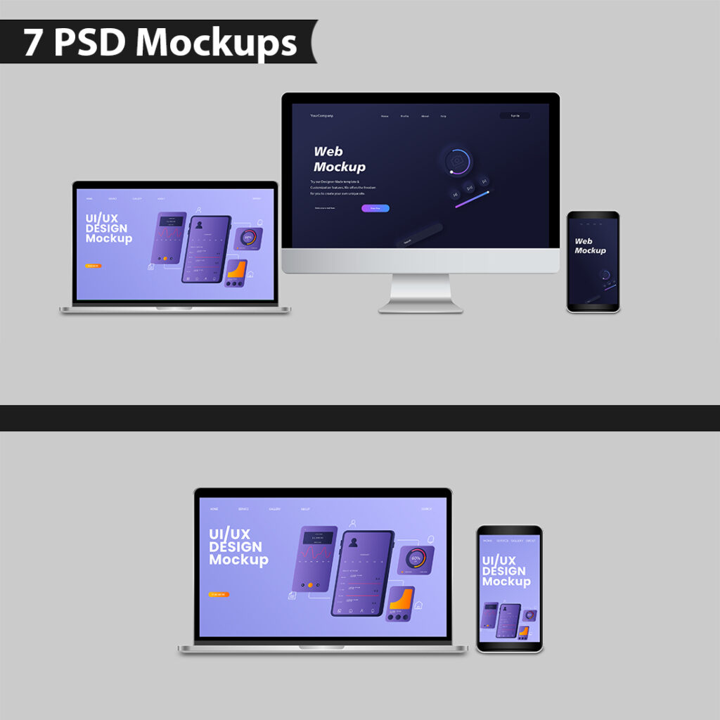 7 PSD Mockups - MasterBundles