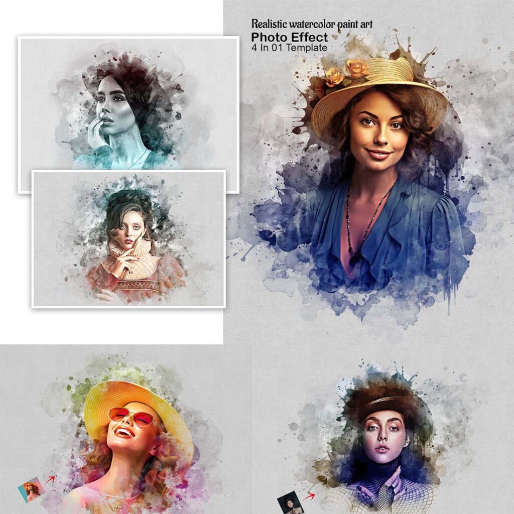 Realistic watercolor paint art Photo - MasterBundles