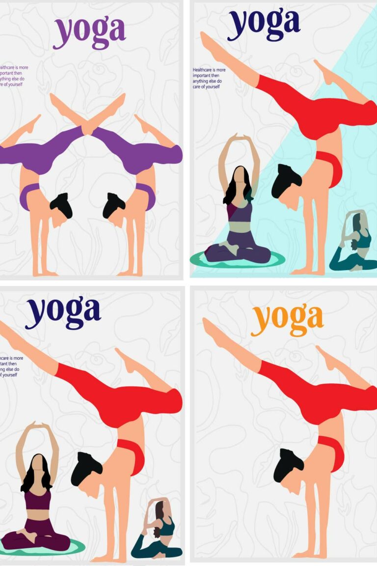 4 bundles of yoga posters, templates,Burcher's - MasterBundles
