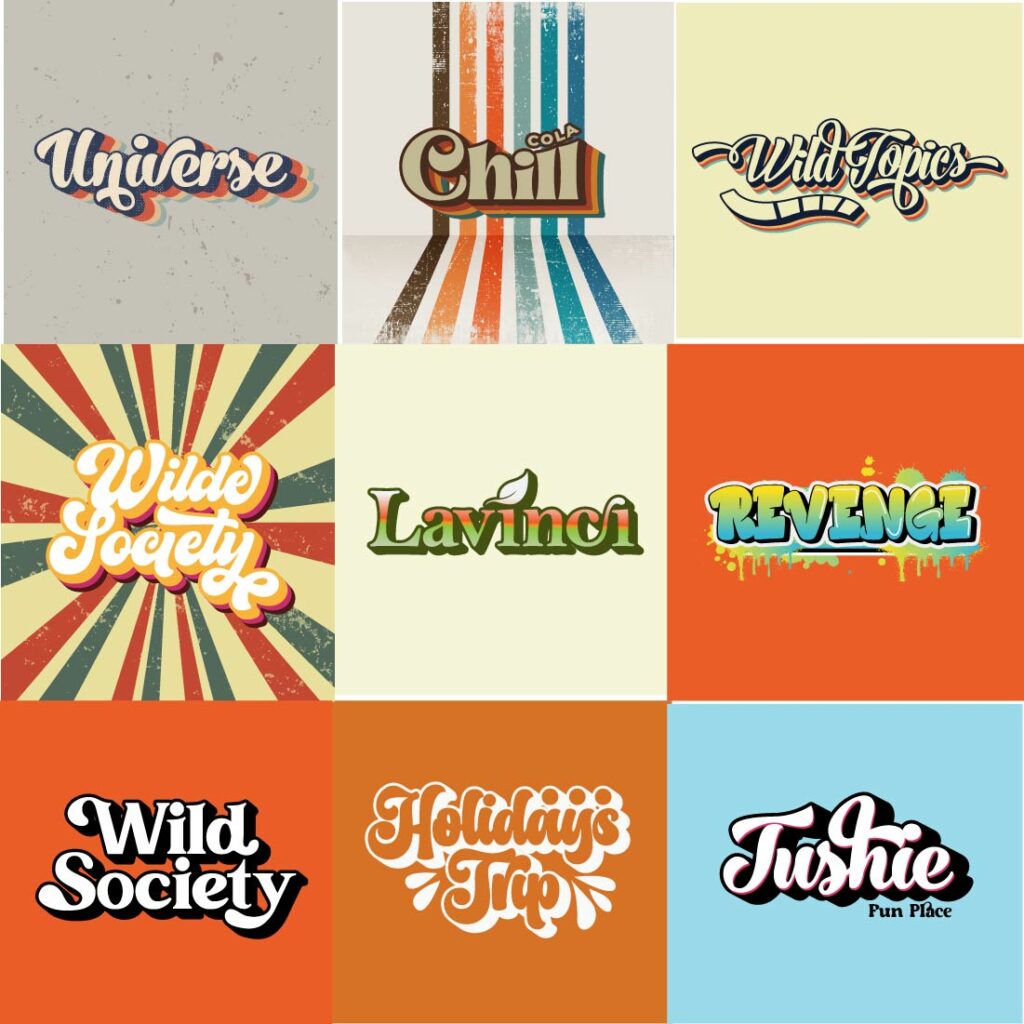 9 Vintage handlettering logos bundle - MasterBundles