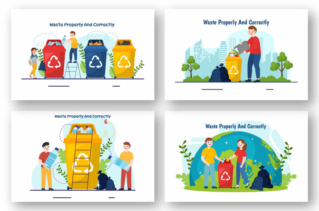 12 Waste Properly And Correctly Illustration - MasterBundles