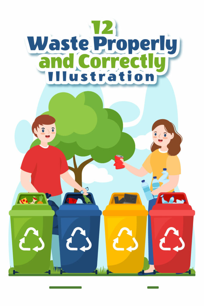 12 Waste Properly And Correctly Illustration - MasterBundles