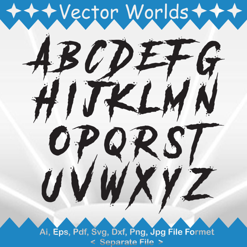 Horror Font Alphabet SVG Vector Design - MasterBundles