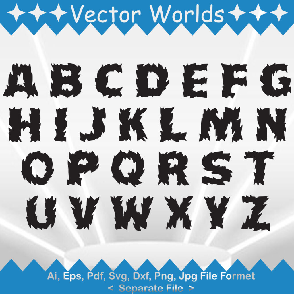 Fire Font Alphabet SVG Vector Design - MasterBundles