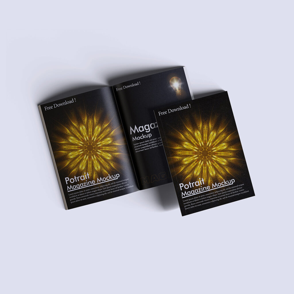 A4 Potrait Magazine Mockup Bundles - MasterBundles