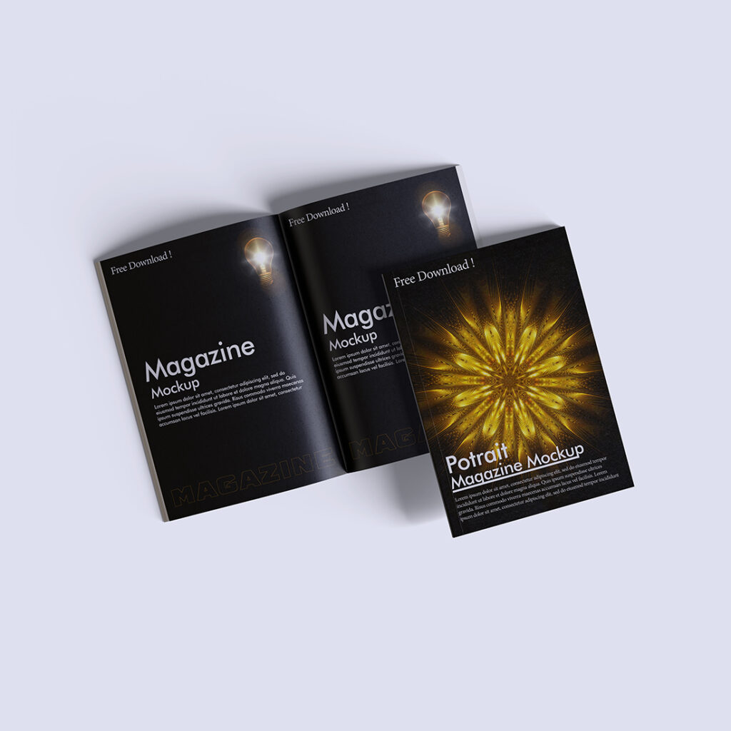 A4 Potrait Magazine Mockup Bundles - MasterBundles