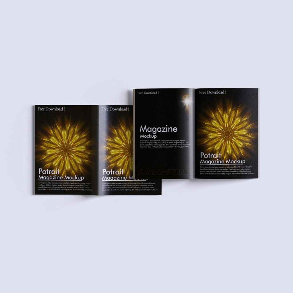 A4 Potrait Magazine Mockup Bundles - MasterBundles