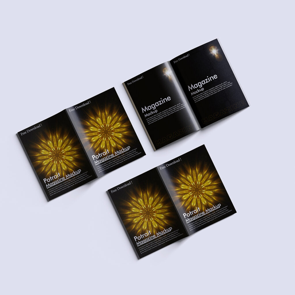 A4 Potrait Magazine Mockup Bundles - MasterBundles