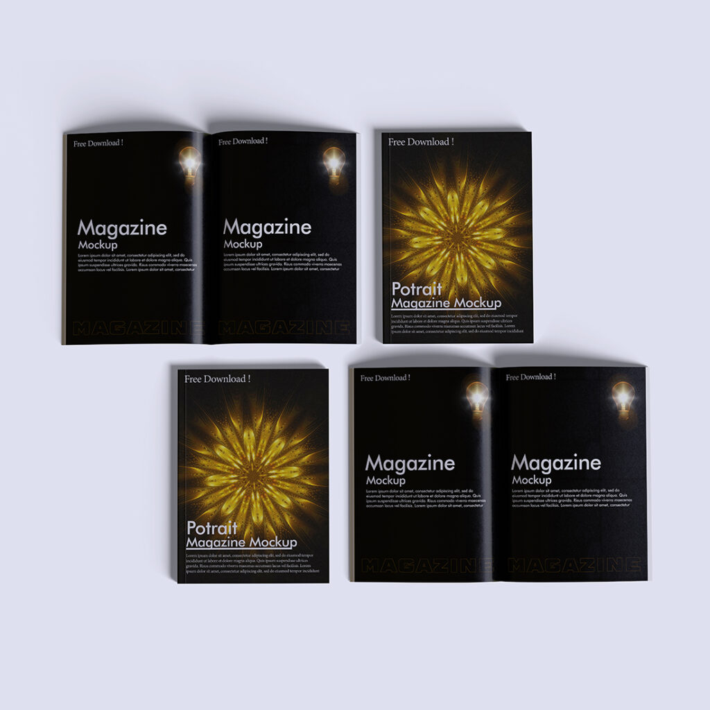 A4 Potrait Magazine Mockup Bundles - MasterBundles