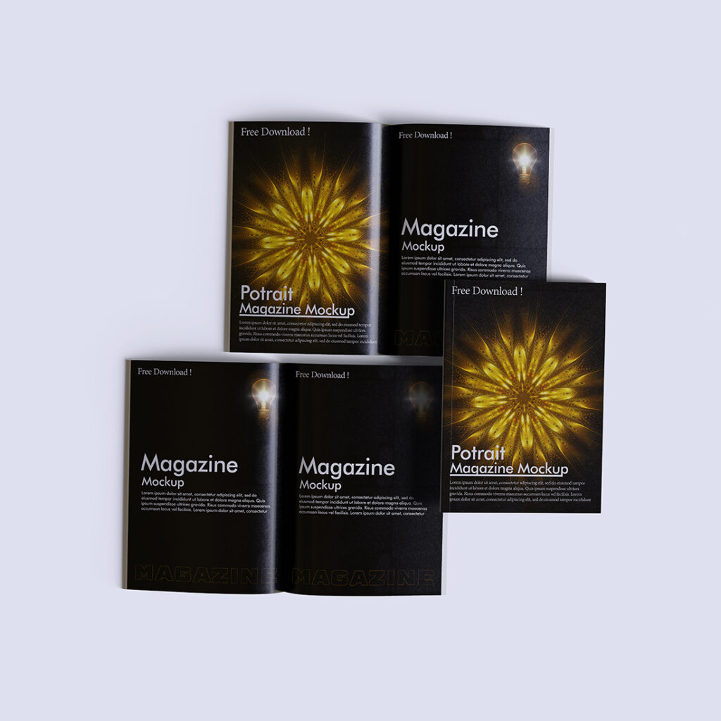 A4 Potrait Magazine Mockup Bundles - MasterBundles