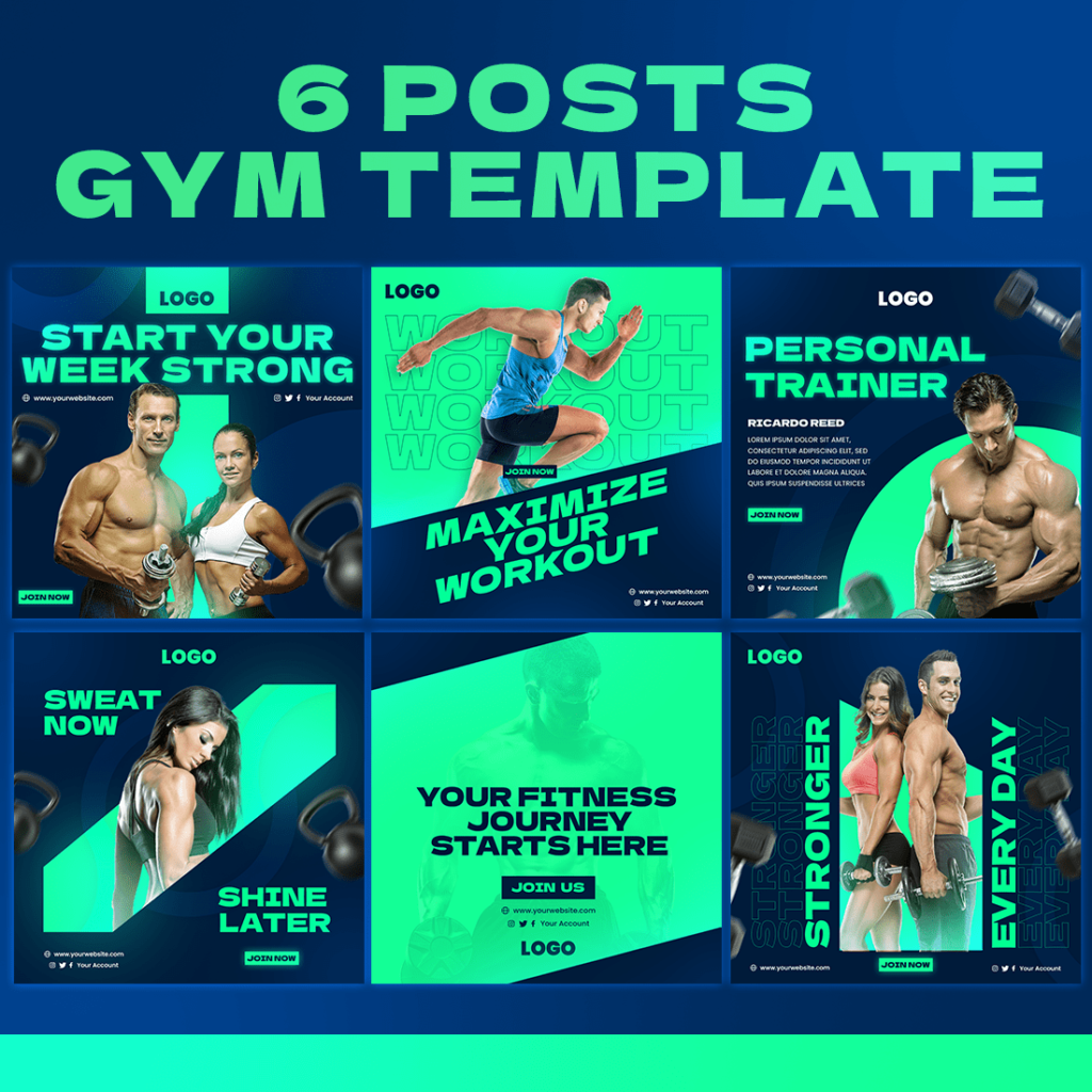 6 Gym Post Templates for Social Media Success - MasterBundles