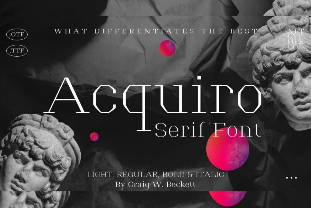 Acquiro - Elegant Serif Font Family - Master Bundles