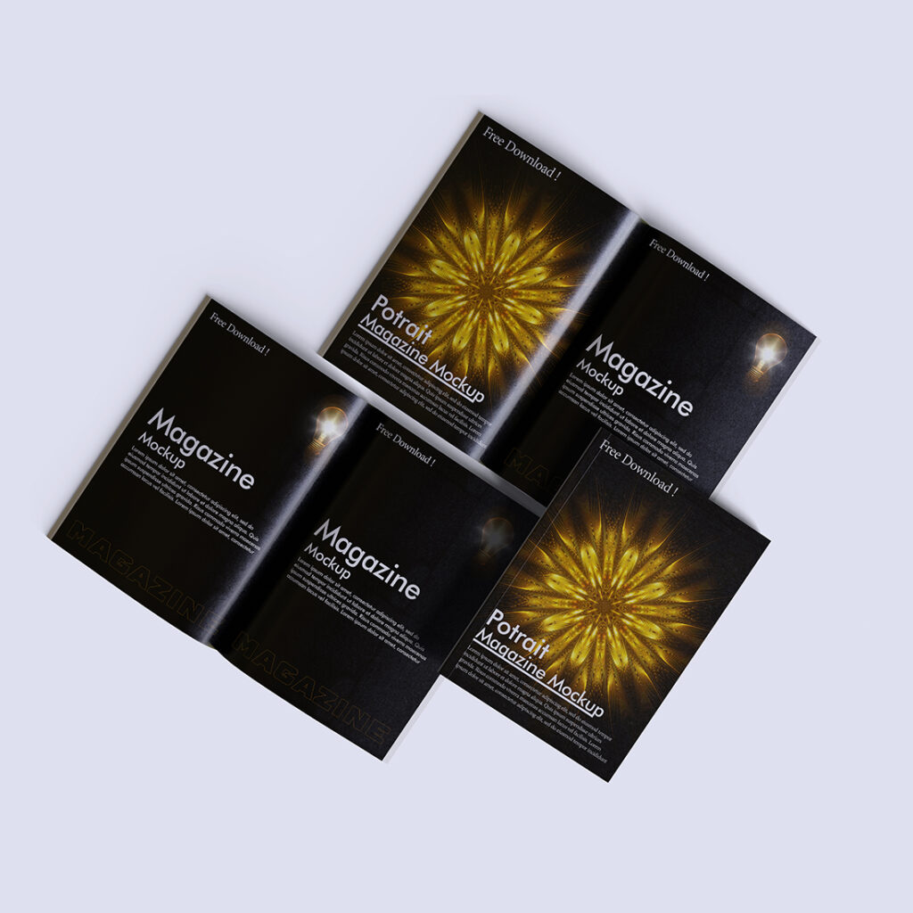 A4 Potrait Magazine Mockup Bundles - MasterBundles